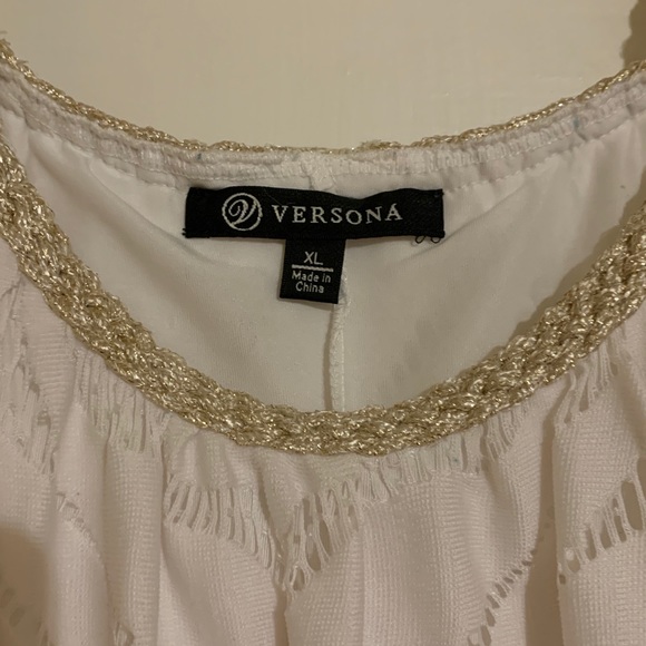 Versona | Dresses | Versona White Lace Dress With Fringe On It | Poshmark